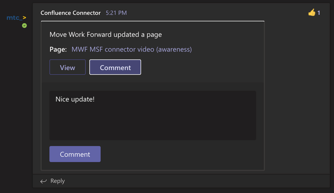 Move Work Forward | Microsoft Teams Confluence Connector